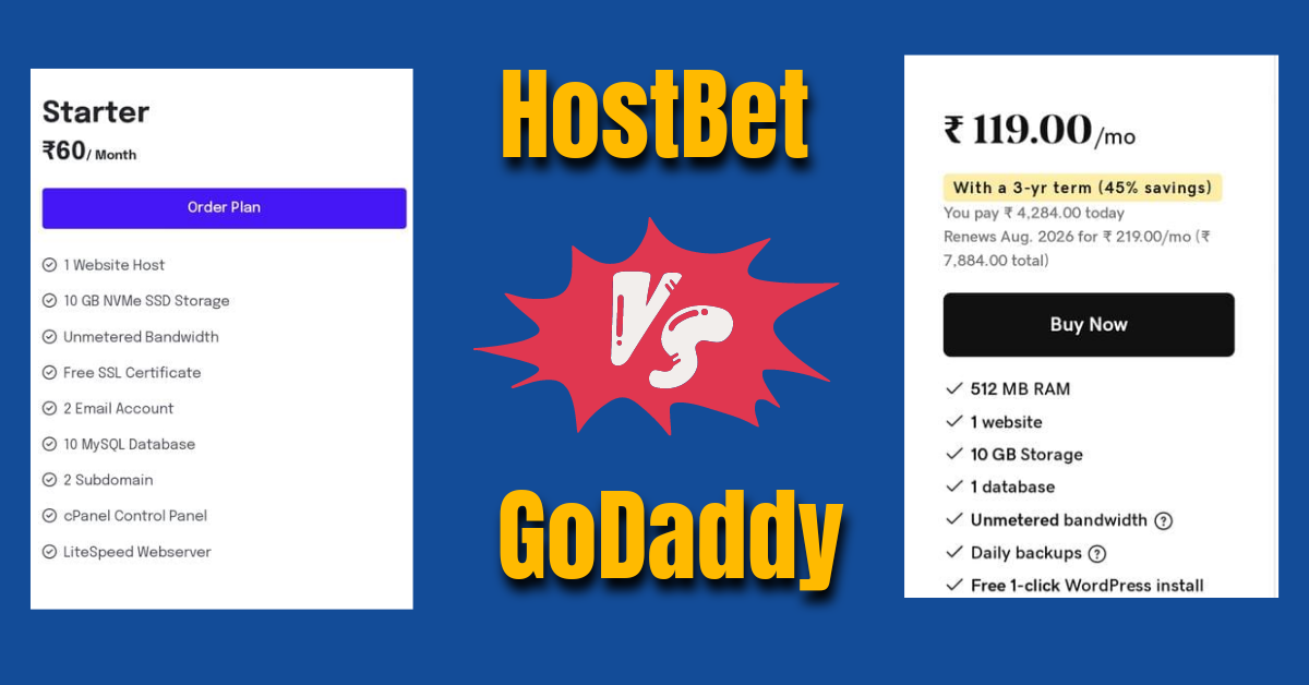 HostBet vs Godaddy Shared Hosting: Why HostBet is the Best Choice? 2025 ...